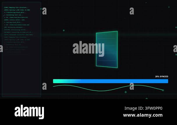 A high quality 4k animation showing seamless digital file ...