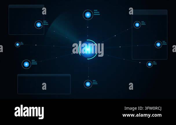 A high quality 4k motion graphic featuring geometric synapse linkage ...