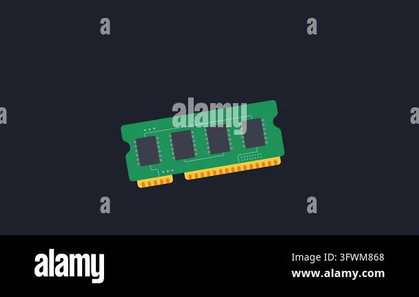 Essential computer memory Two green RAM modules illustrating modern ...