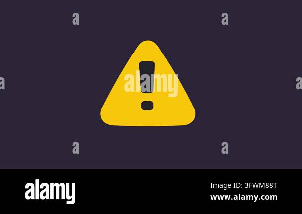 Striking yellow rounded triangle warning symbol with bold black ...
