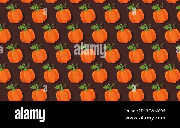 Vibrant orange pumpkin pattern for autumn and fall season designs on a ...