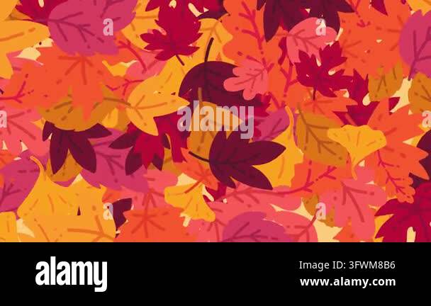 Seamless pattern of colorful autumn leaves, a vibrant fall foliage ...