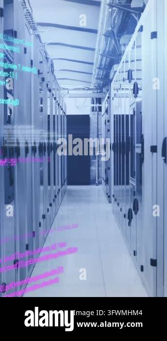 Animation of computer programming languages moving over data server ...