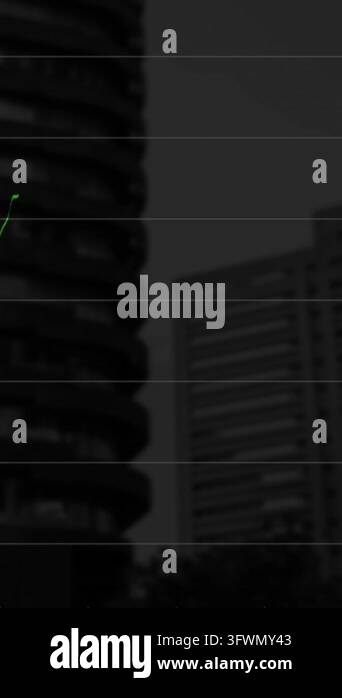 Animation of digital interface with icons and data processing. Global ...