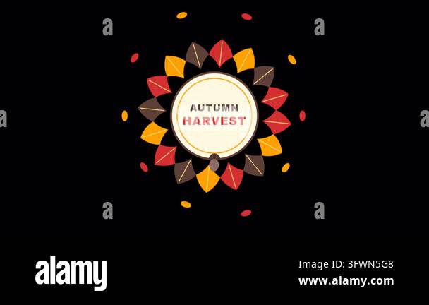 Flat autumn oak leaves fall harvest wreath a rotating leaf ring ...