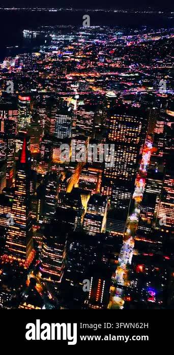 Urban night illumination and financial district, San Francisco. Dense ...