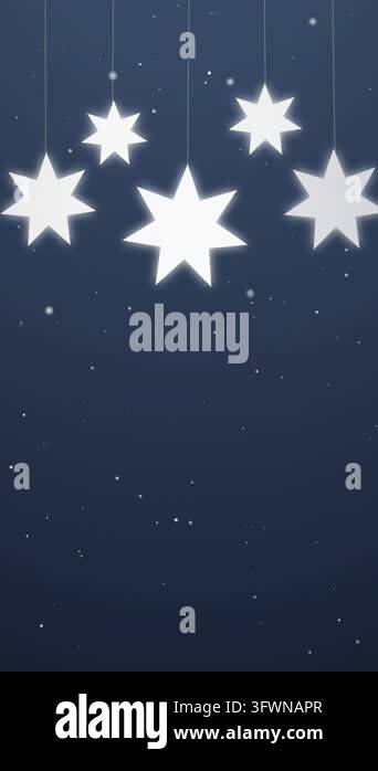Christmas Nordic Paper Star Lanterns Glowing in Fir Green Tones Loop ...