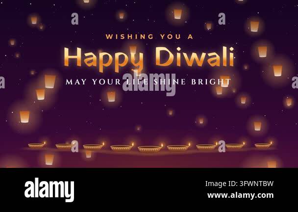 Floating oil lamps ascend against a dark starry sky with glowing text ...