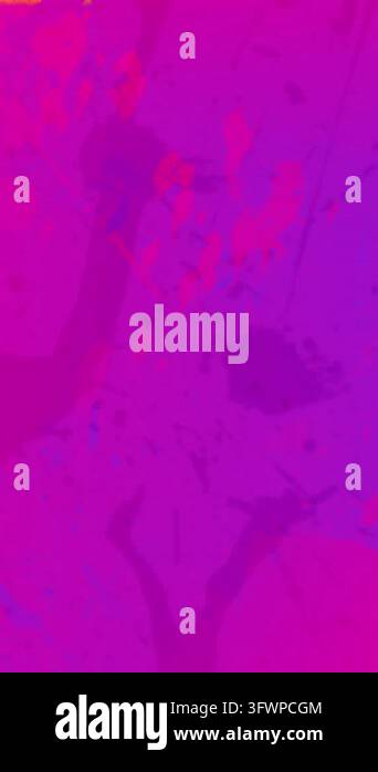 Animation of paint stains against orange and pink gradient background ...
