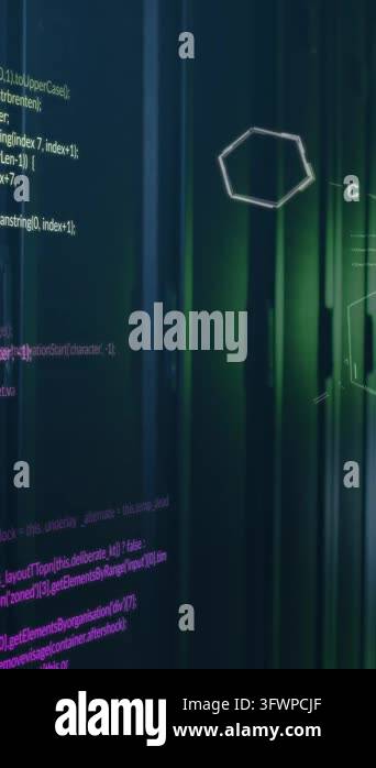 Animation of computer data processing over transparent background ...