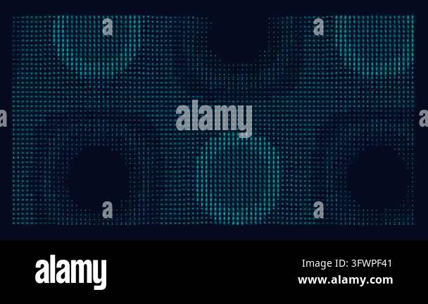 Abstract blue ASCII characters forming a dynamic topographic wave ...