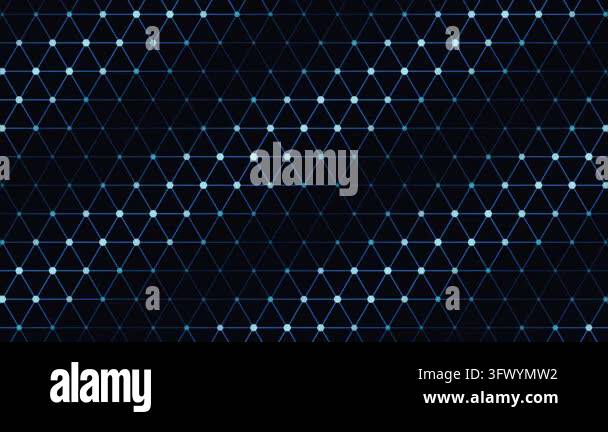 This video displays a seamless animation of a dark blue geometric grid ...