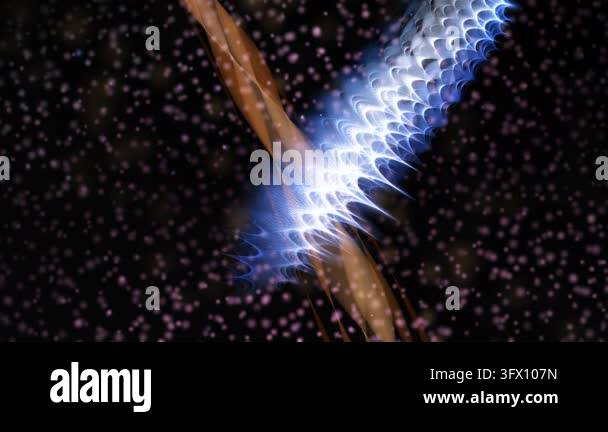 An abstract, 3D rendering featuring an ethereal, luminous structure ...