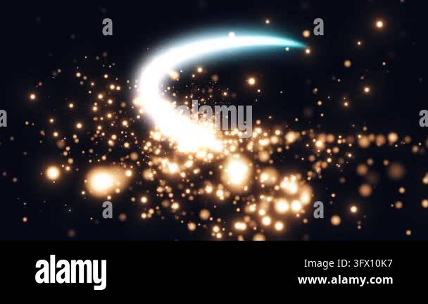 A spectacular display of firework light and embers, swirling and ...