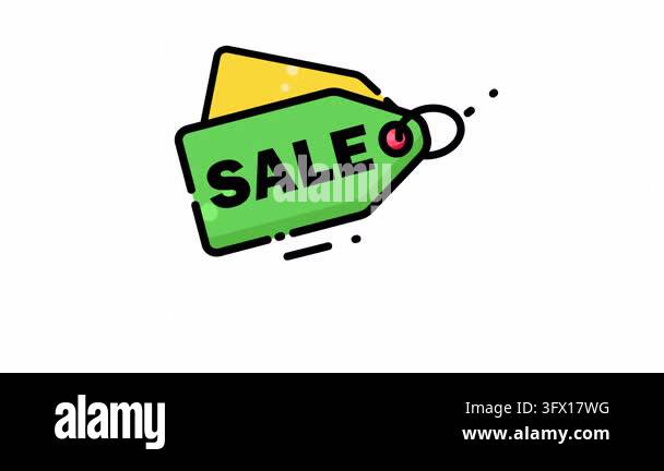 Animated sharp modern yellow green price tag icon suitable for ...