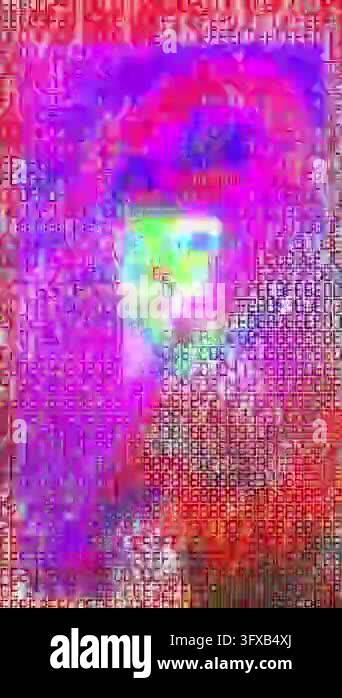 Colorful hexadecimal computer code streaming and flowing in an abstract ...