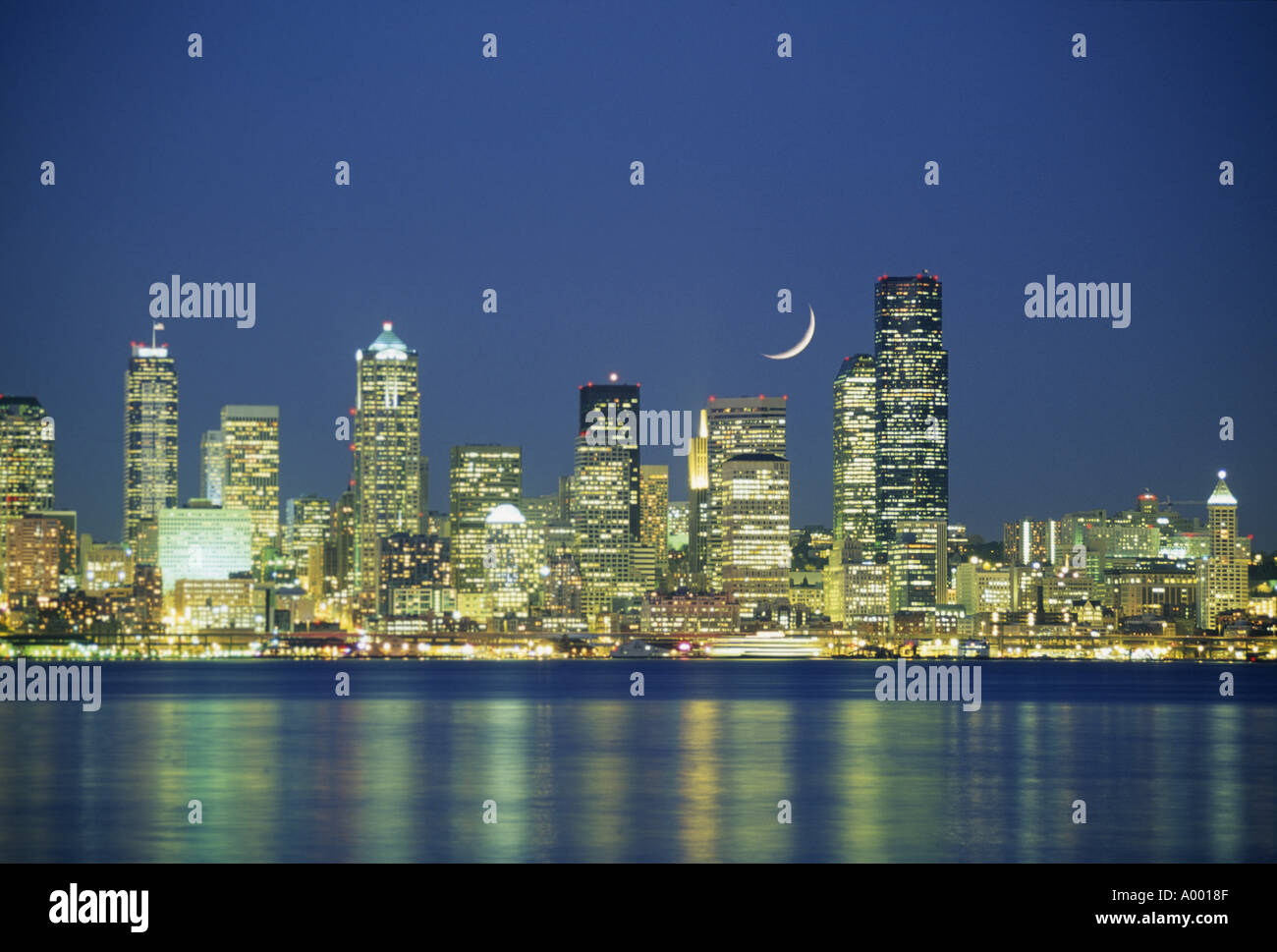USA Washington State Seattle view across Elliot Bay fromWest Seattle ...