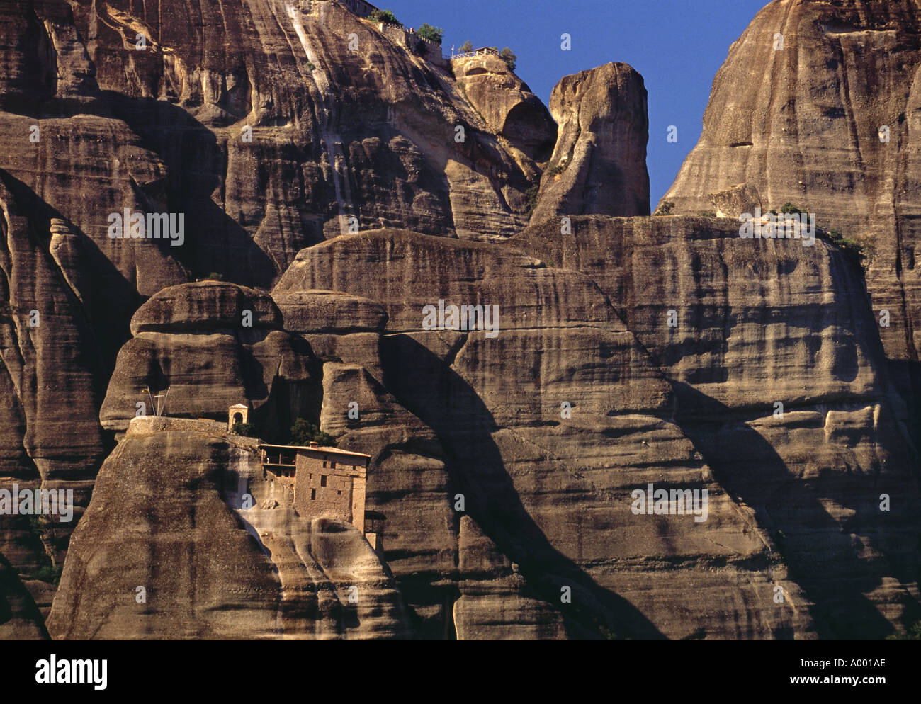 Greece, Meteora, rock-perched mountain monastery Stock Photo - Alamy