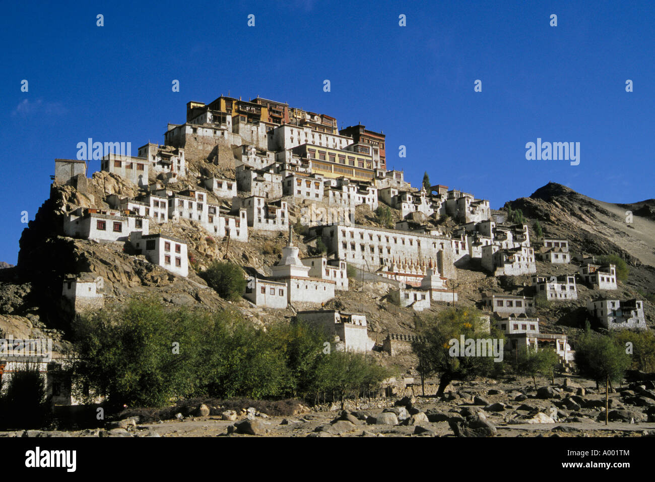 India Jammu Kashmir Ladakh Tikse Gompa tibetan buddhist monastery Stock ...