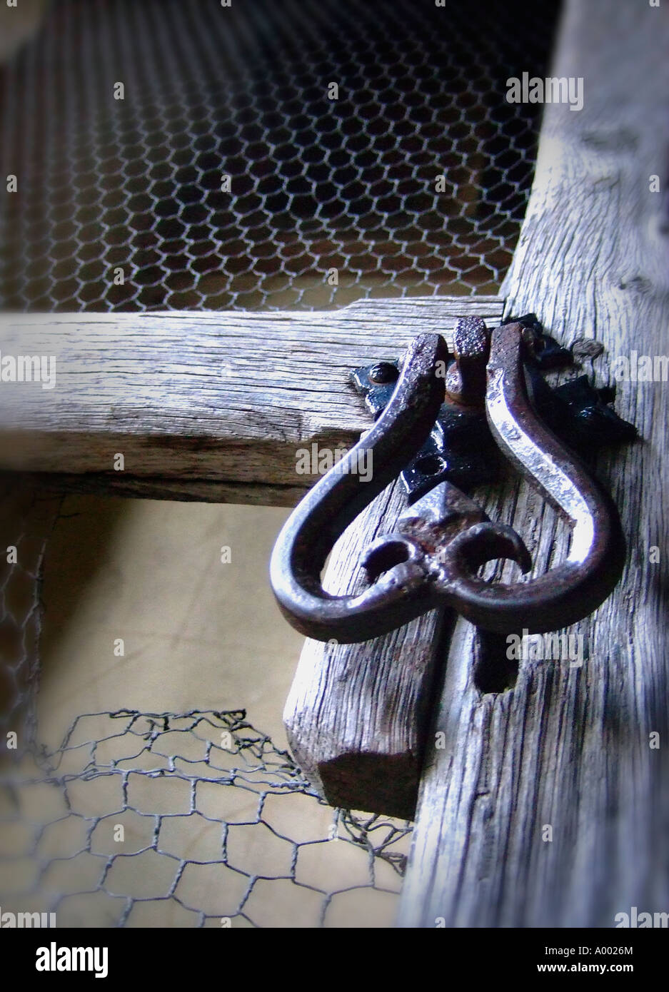 old iron door handle Stock Photo - Alamy