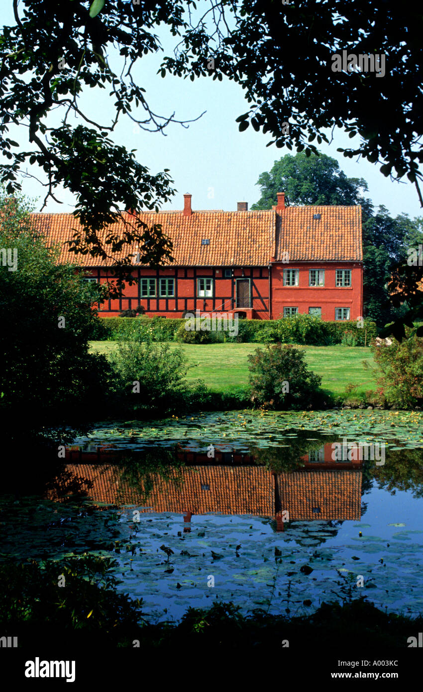 Denmark Danish Farm House Hesselagergaard Castle Stock Photo - Alamy