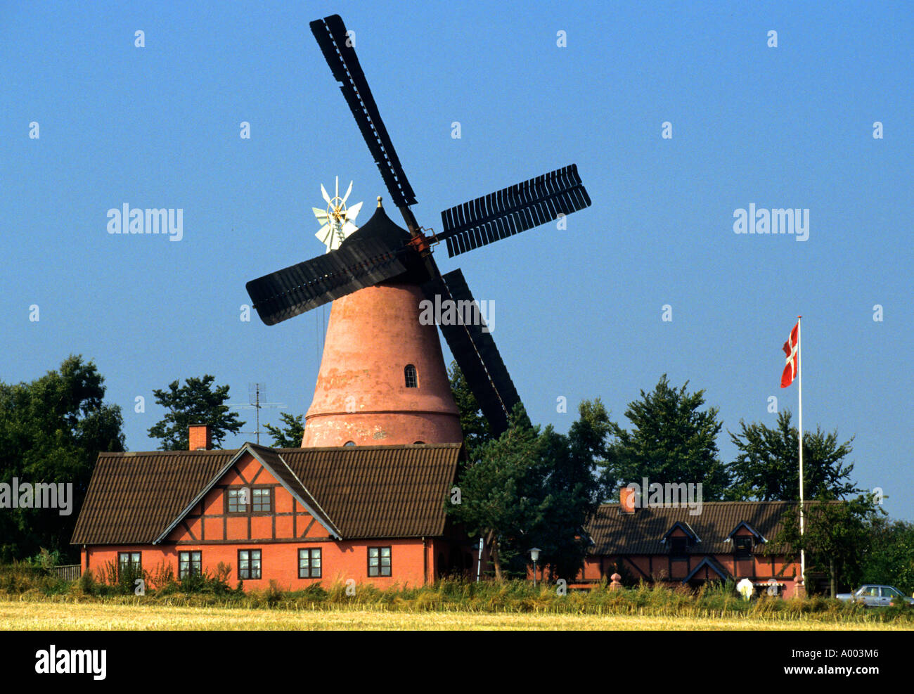 Denmark Danish Agriculture Windmill Lolland Stock Photo - Alamy