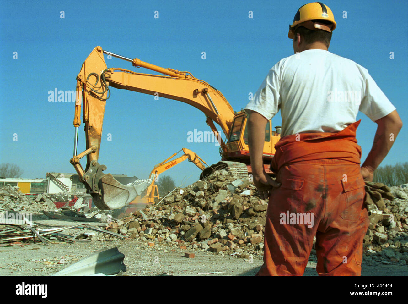 Worker on demolition site hi-res stock photography and images - Alamy