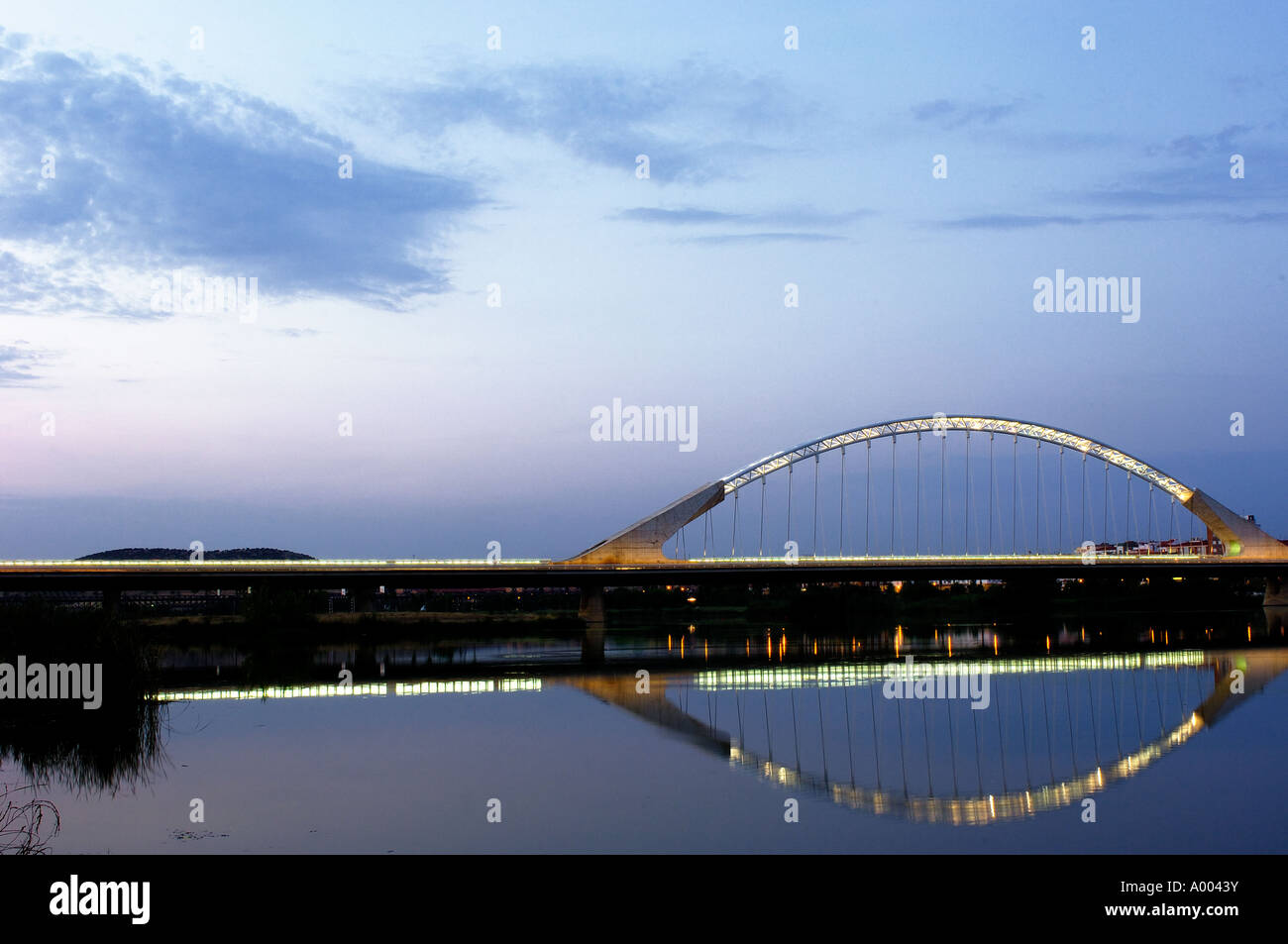 Lusitania bridge over Guadiana River Mérida Badajoz province Ruta de la ...