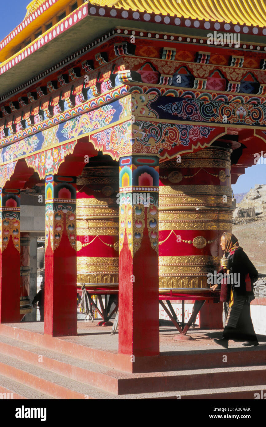 India Jammu Kashmir Ladakh Leh giant prayer wheels Stock Photo - Alamy
