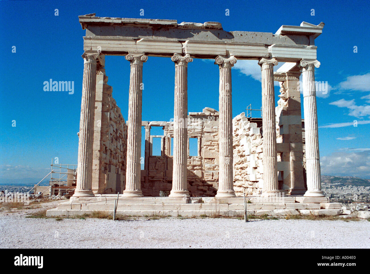 Greek ruins at the acropolis Athens Greece Stock Photo - Alamy