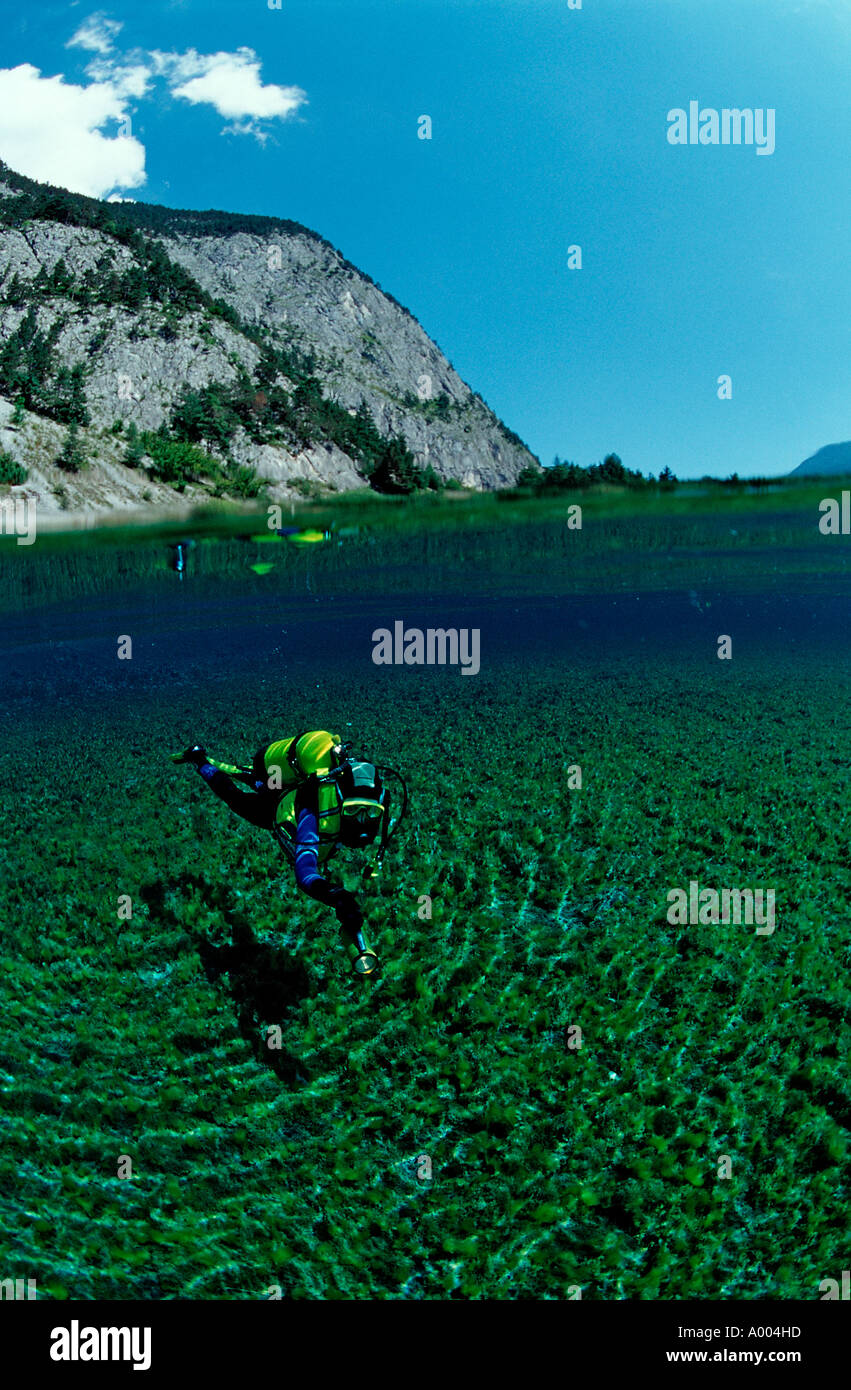 Scuba diver in clear mountain hi-res stock photography and images - Alamy