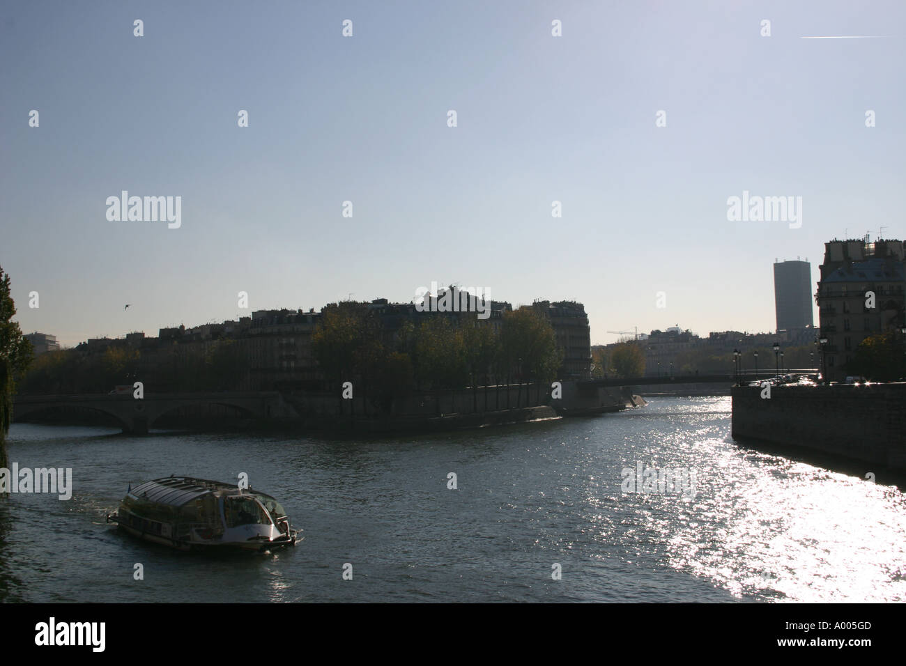 Ferry boat on River Seine, Paris, France Stock Photo - Alamy