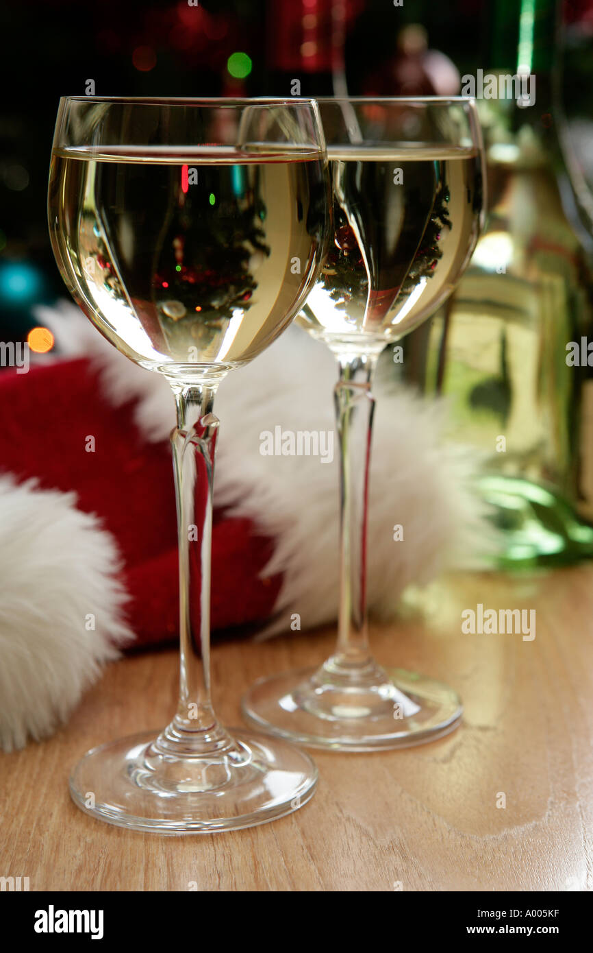 Wine glass wine bottle santa claus hi-res stock photography and images ...