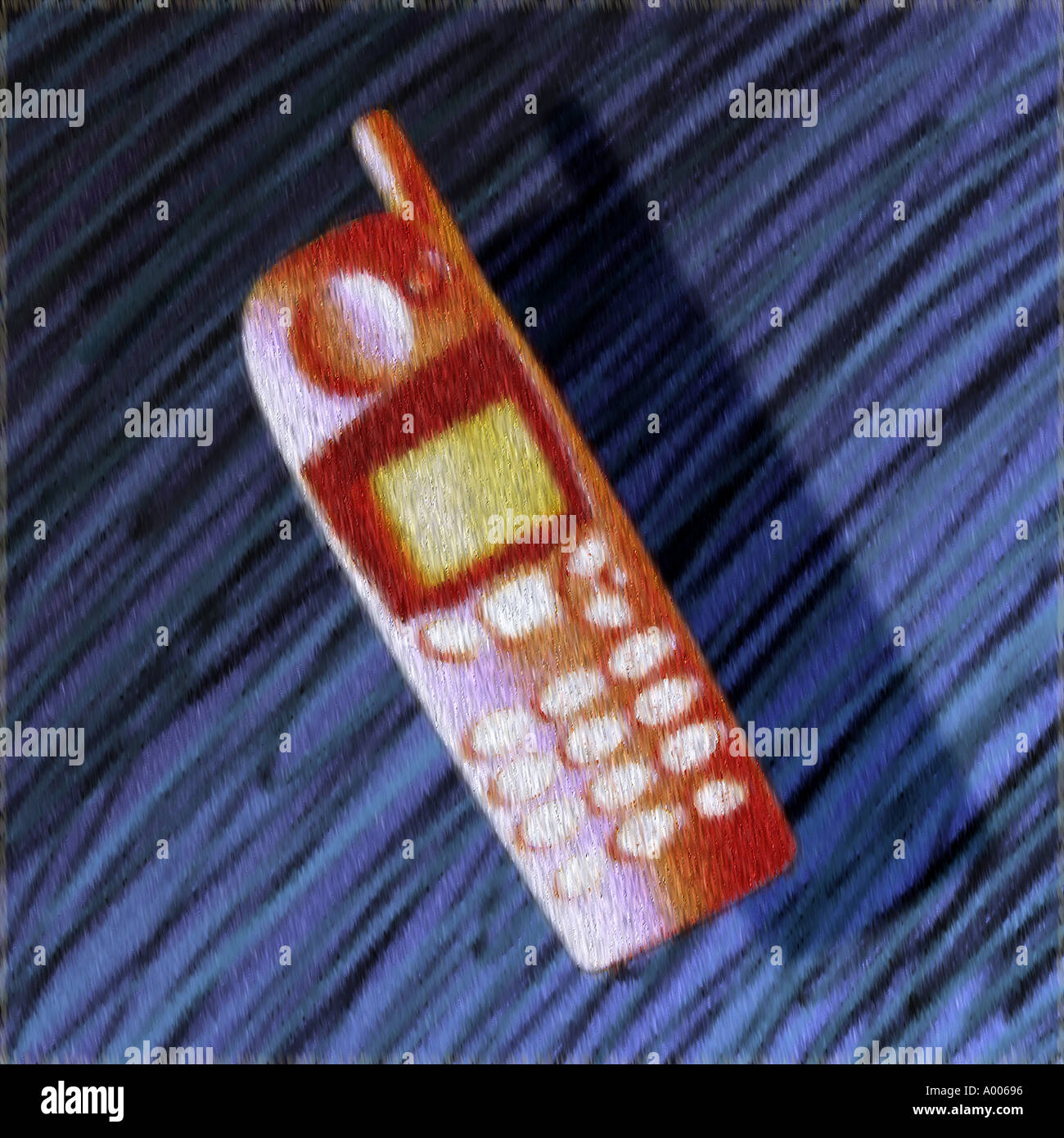 cell phone stylized illustration Stock Photo - Alamy