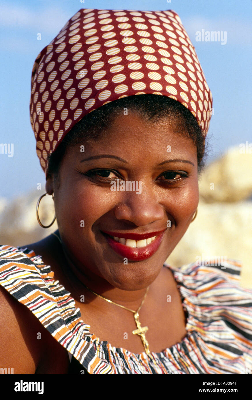 Black Woman Portrait Wearing A Crucifix Stock Photo - Alamy