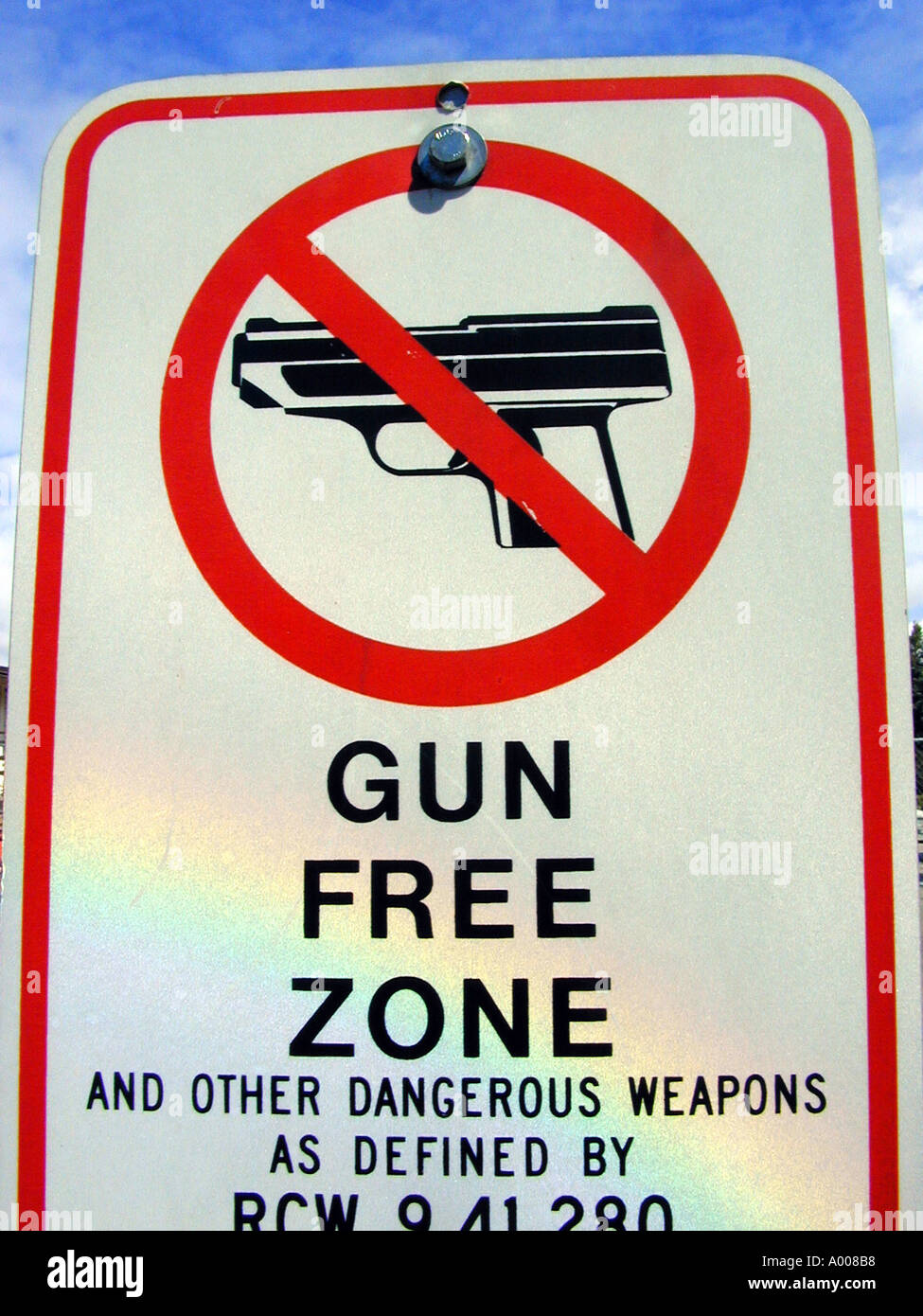 No guns signage at an elementary school in Kirkland WA USA Stock Photo ...