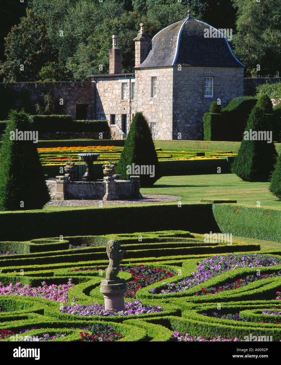Pitmedden Garden, near Ellon, Aberdeenshire, Scotland, UK. Showing the ...