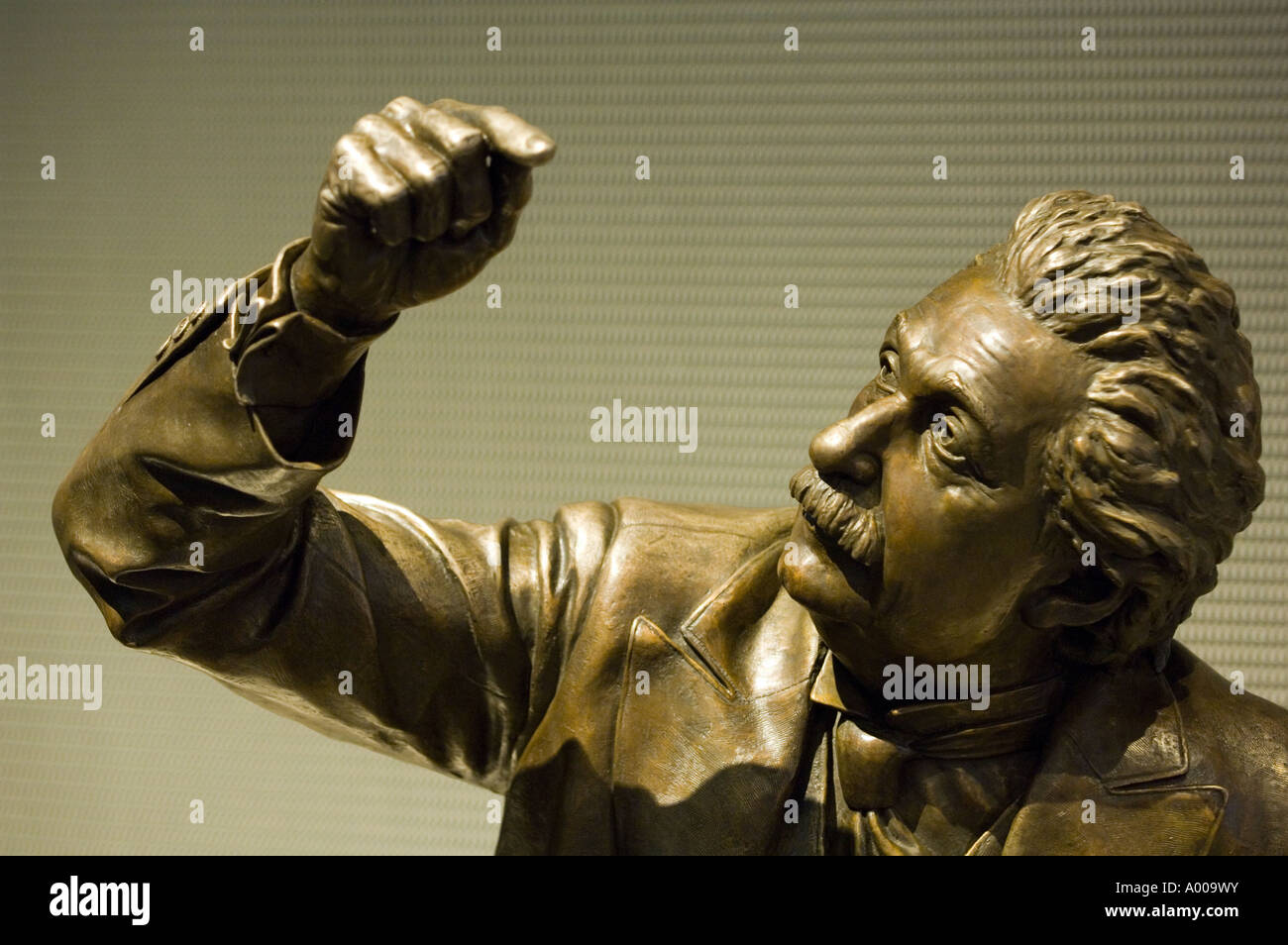Bronze statue of theoretical physicist Albert Einstein at the Gunther ...