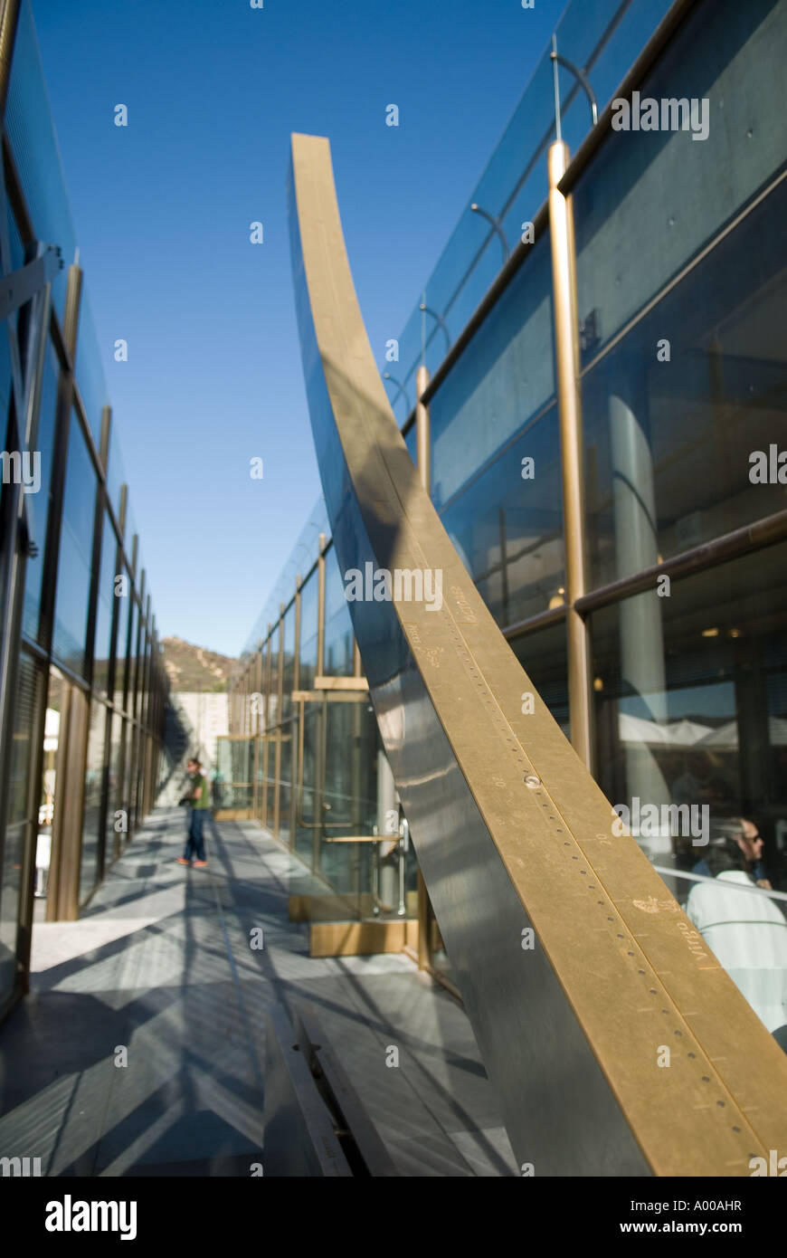 Griffith Observatory Meridian arc inscribed with month and day markings ...