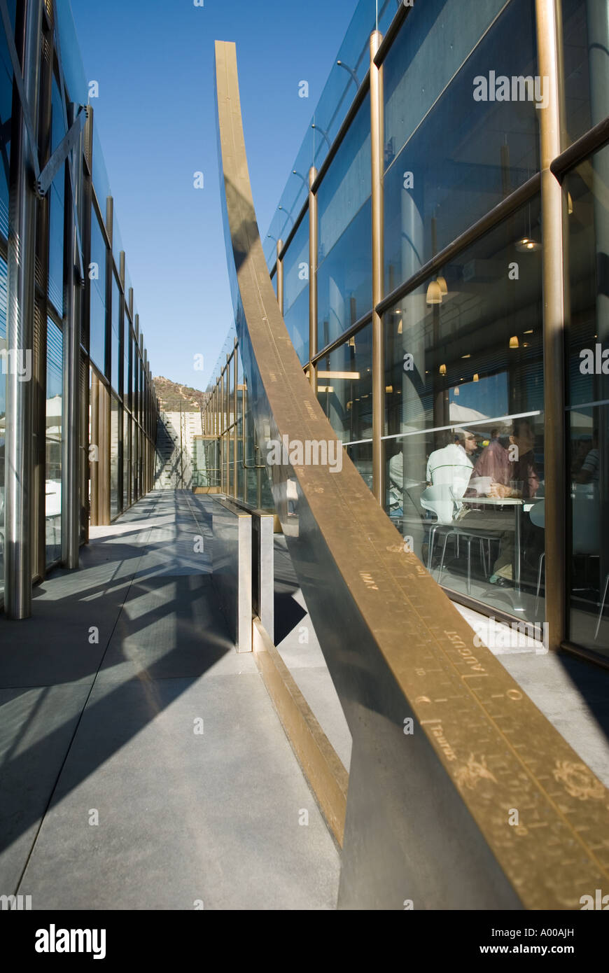 Griffith Observatory Meridian arc inscribed with month and day markings ...