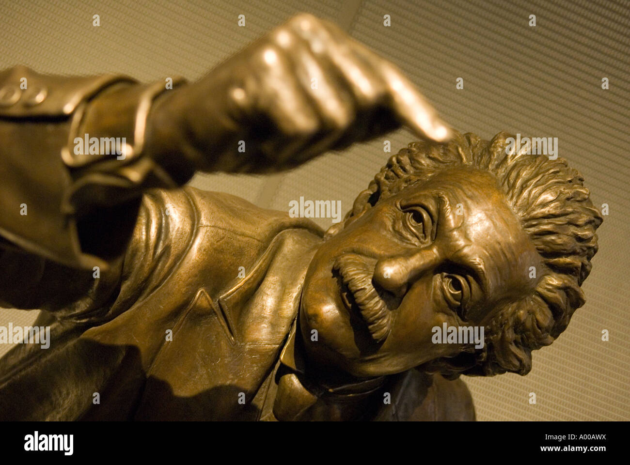 Bronze statue of theoretical physicist Albert Einstein at the Gunther ...