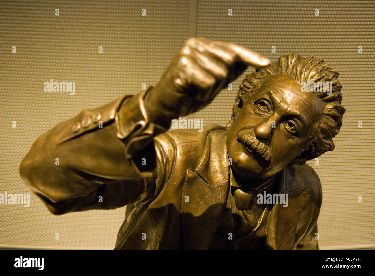 Bronze statue of theoretical physicist Albert Einstein at the Gunther ...