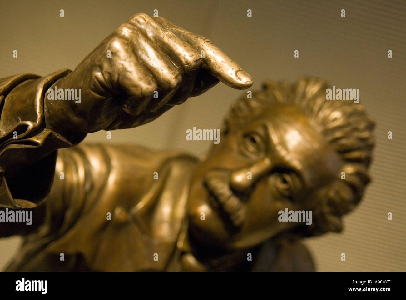 Bronze statue of theoretical physicist Albert Einstein at the Gunther ...