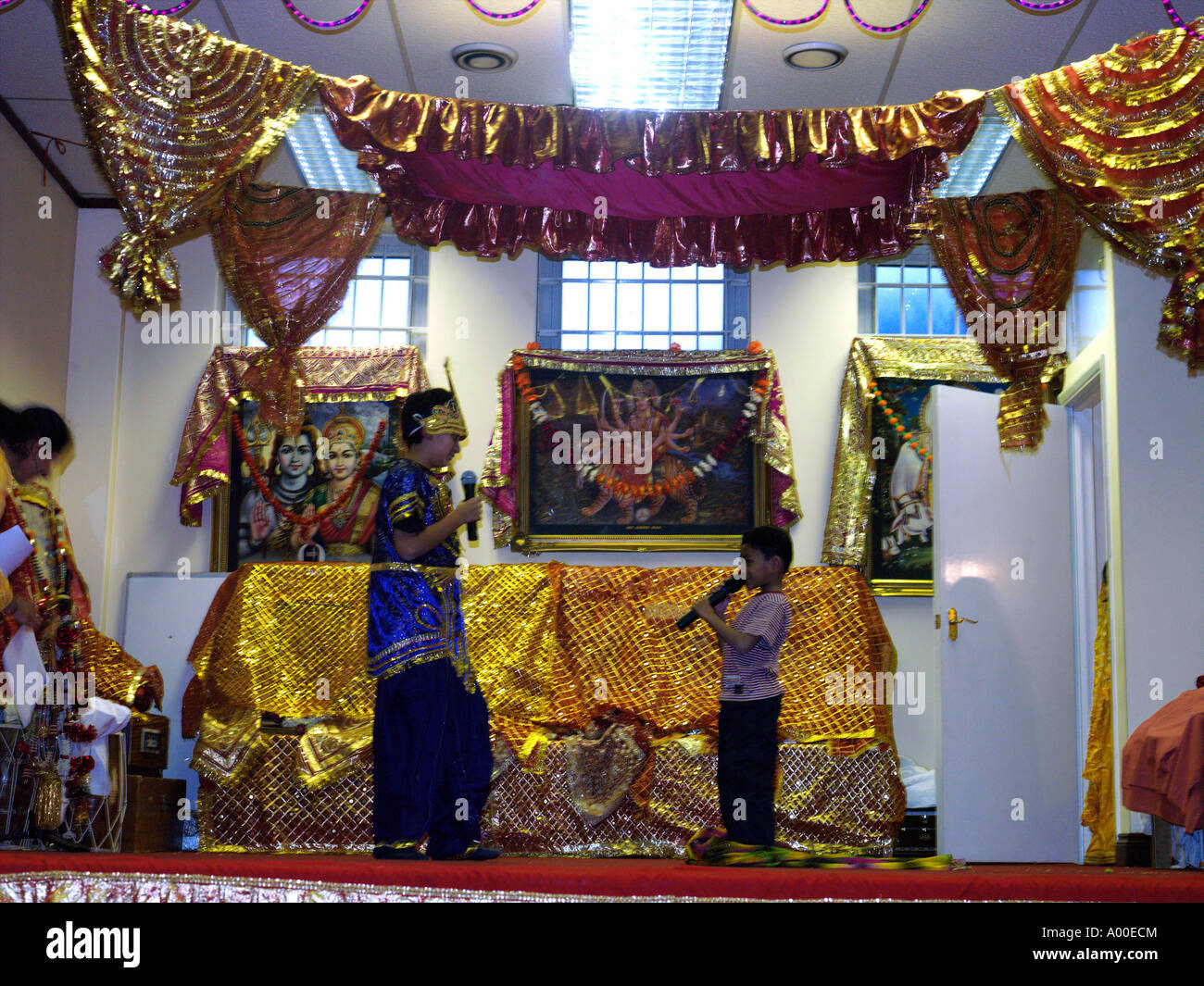 Hindu Society Wimbledon London England Holi Festival Children Acting ...