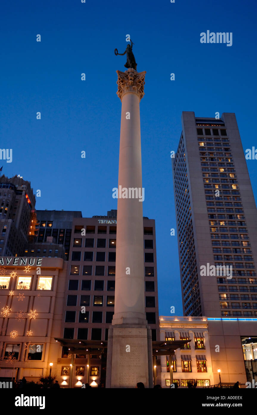 The Victory Statue on a Podium in Union Square, San Francisco Stock ...