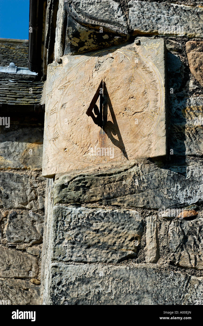 A Close Up Photograph of the Sundial on the Side of Aberdour Castle and ...