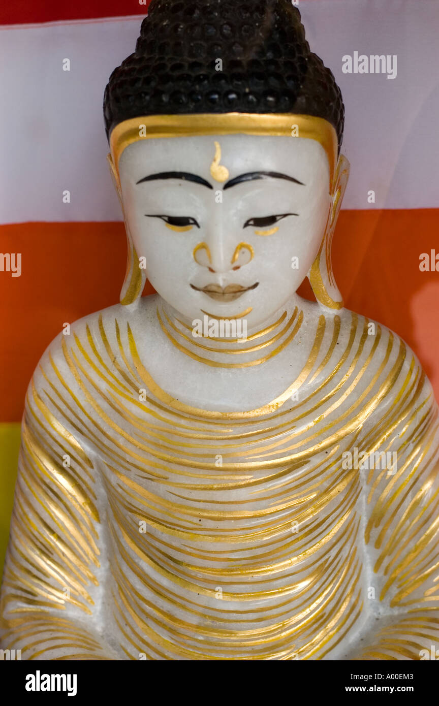 Burmese style Buddha on altair in Burma Monastery in Sarnath Varanasi ...