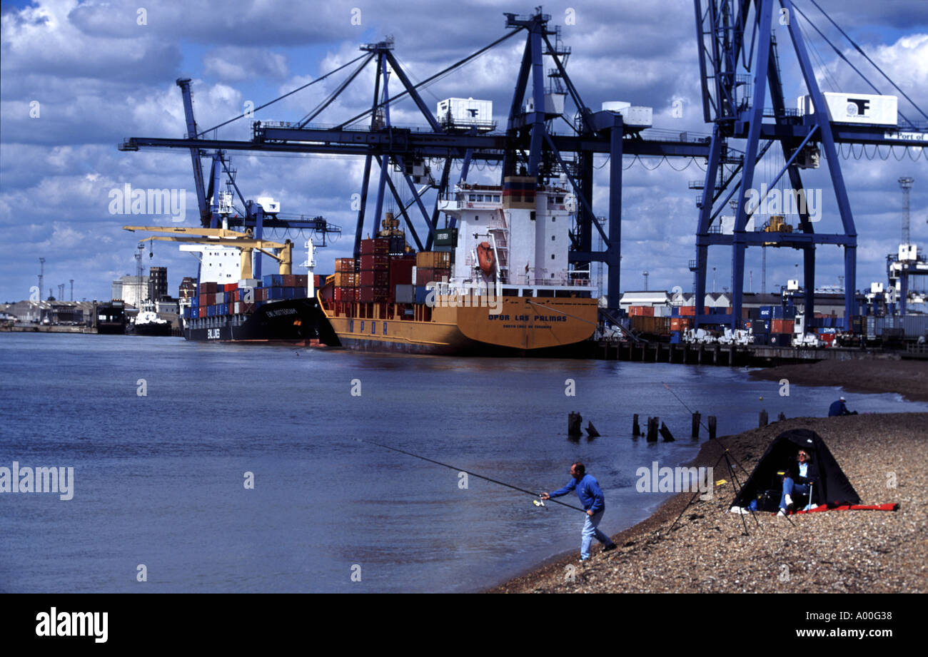 Landguard container terminal at the Port of Felixstowe in Suffolk, UK ...