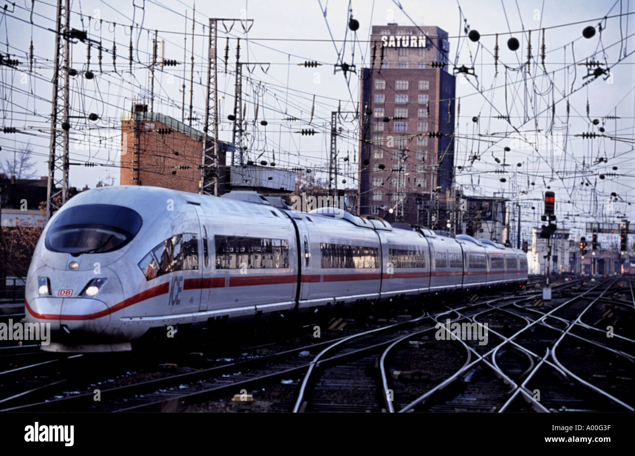 German Railways Inter-City Express train arrives in Cologne, North ...