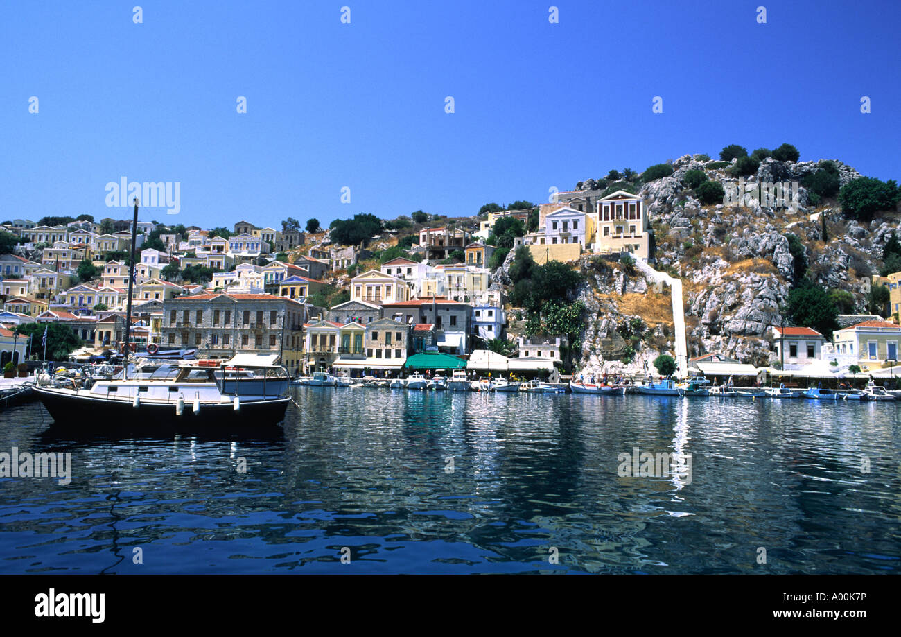 Symi Simi Harbour Greece Stock Photo - Alamy